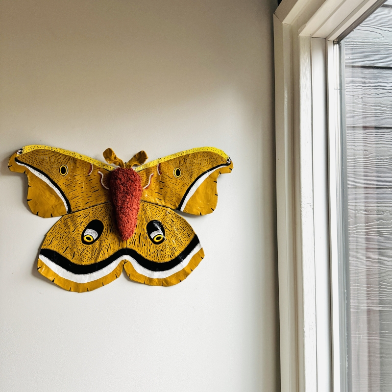 Bruce, the Giant Polyphemus Moth - Paper Mache Wall Sculpture - Paper ...