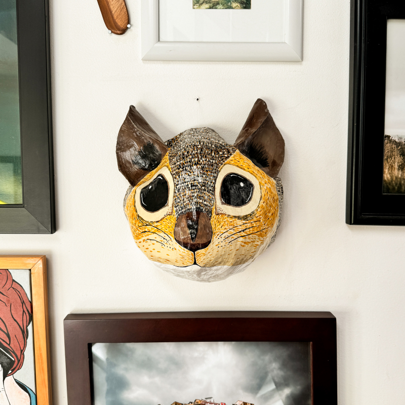 Nibbles - Squirrel Paper Mache Wall Sculpture - Paper Mache - Familiar ...