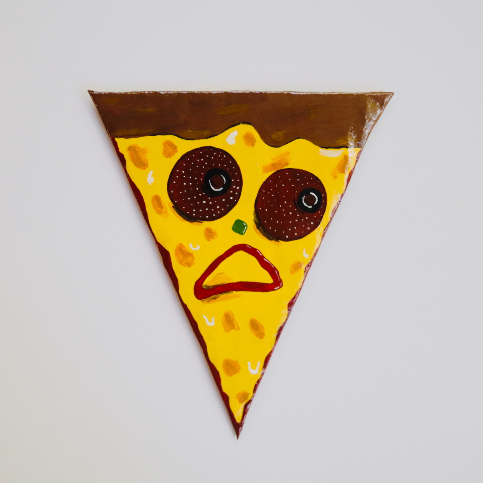 Pizza Head - Paper Mache Wall Hanging - Paper Mache - Familiar Dolls