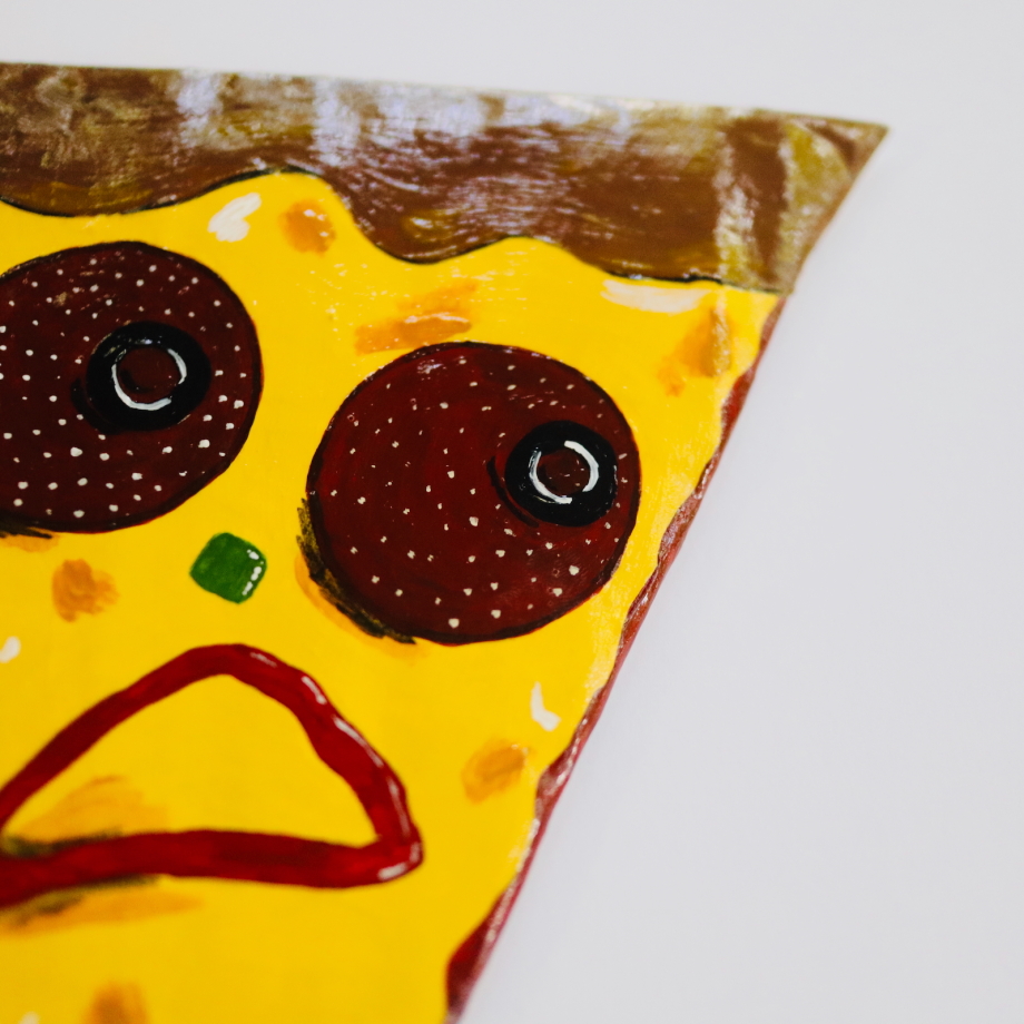 Pizza Head - Paper Mache Wall Hanging - Paper Mache - Familiar Dolls